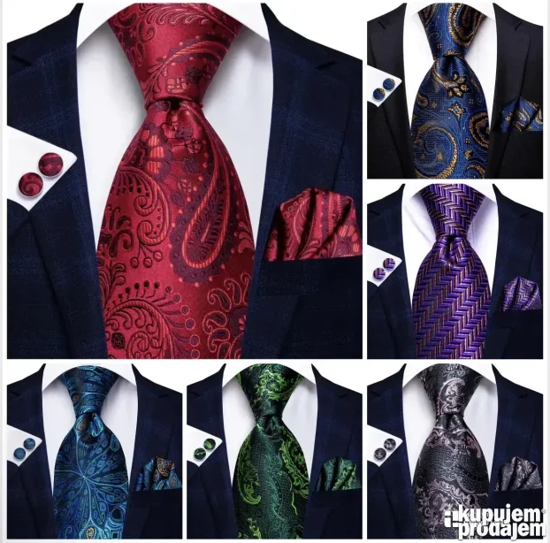 Tie Kravate Manžetne marame Komplet set - KupujemProdajem