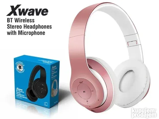 XWAVE Roze bezicne slusalice stereo sa mikrofonom MX350 - KupujemProdajem
