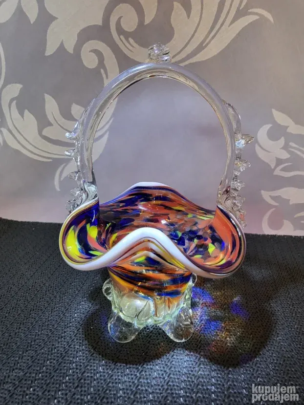 Murano nova tonirana korpa duvano stalko 70te. - KupujemProdajem