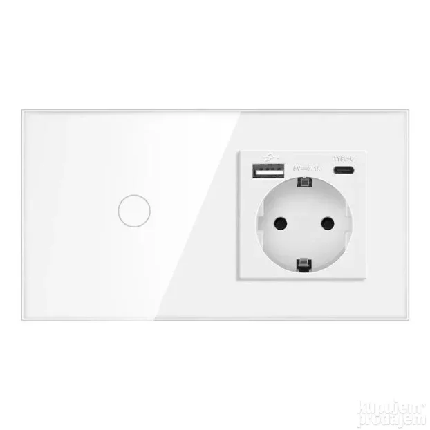 Modularna zidna uticnica sa WiFi prekidacem USB A i Type C 1 ...