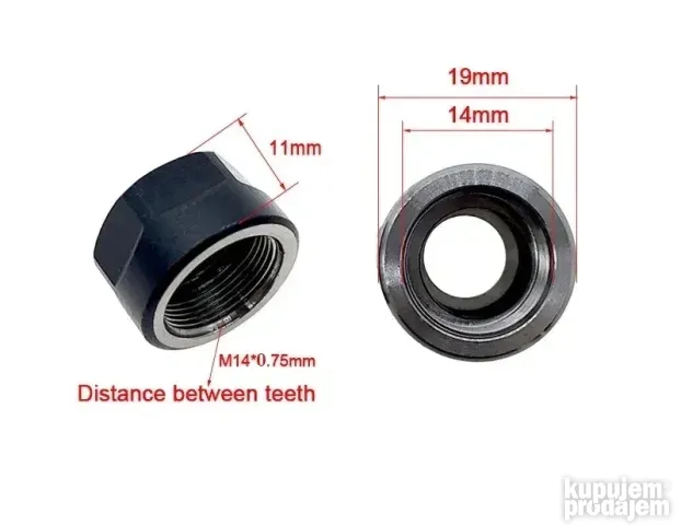 Navrtka ER11 model A - M14x0,75mm - KupujemProdajem