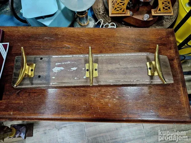 Civiluk za jakne, 51 cm, drvo, mesing - KupujemProdajem