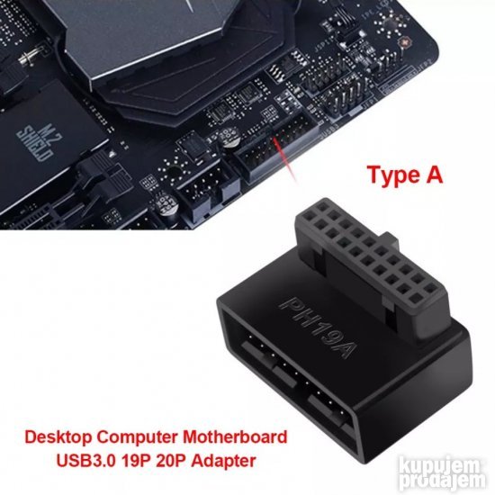USB 3.0 Adapter nastavak za maticnu plocu - Ugao 90 - KupujemProdajem