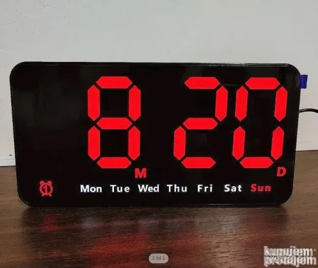 LED Digitalni sat stoni ili zidni crveni brojevi - KupujemProdajem