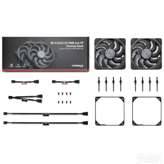 Noctua Nf-A12X25 G2 Pwm Sx2-Pp Chromax.Black 2 Pieces Set - KupujemProdajem