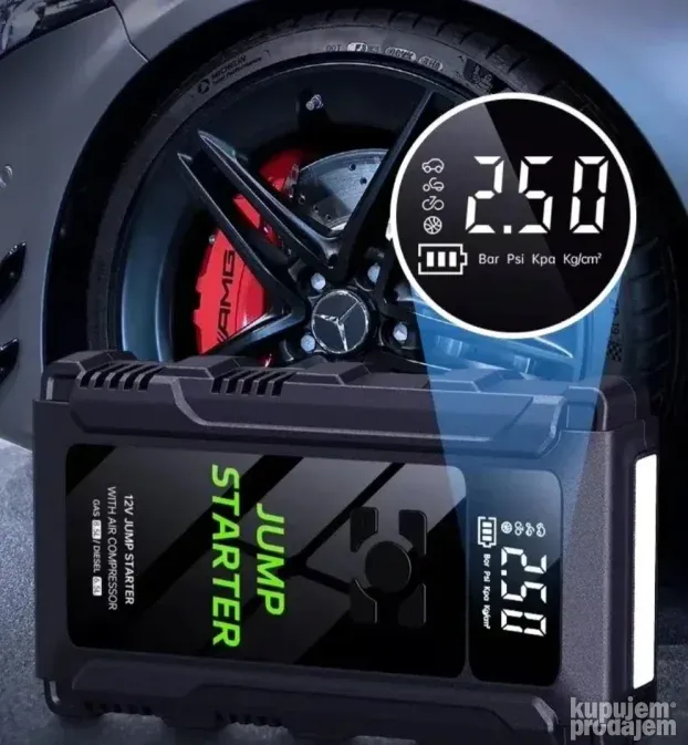 NOVO! Starter Buster Kompresor Power Bank Lampa 4u1 -12V - KupujemProdajem