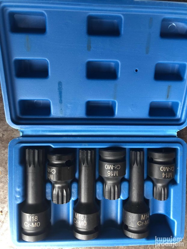 Set torx SPLINE udarnih ključeva M14, M16, M18, 1/2" GEKO - KupujemProdajem