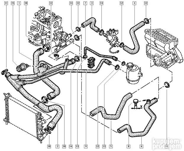 Reno Megane 1.9DCI/TDI Crevo Hladnjaka Gore 99-03,NOVO - KupujemProdajem