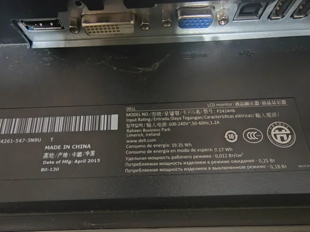 Dell P2414Hb, IPS 24", pivot, DisplayPort, VGA, DVI, USB - KupujemProdajem