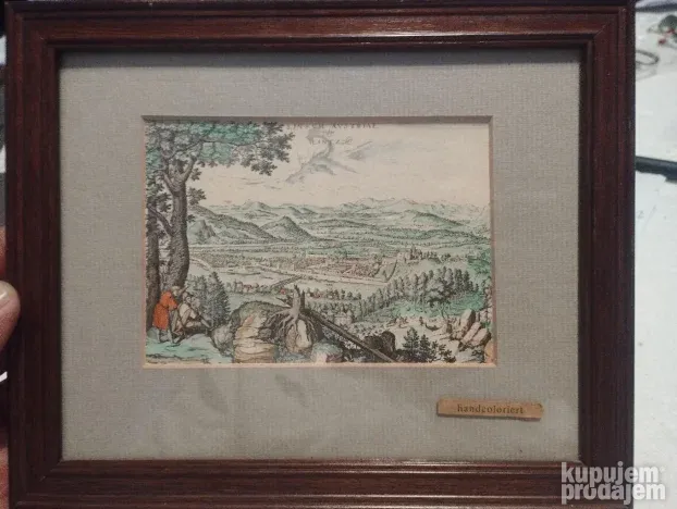Mini slika-12x8.5cm rucno radjena-zastakljeno - KupujemProdajem