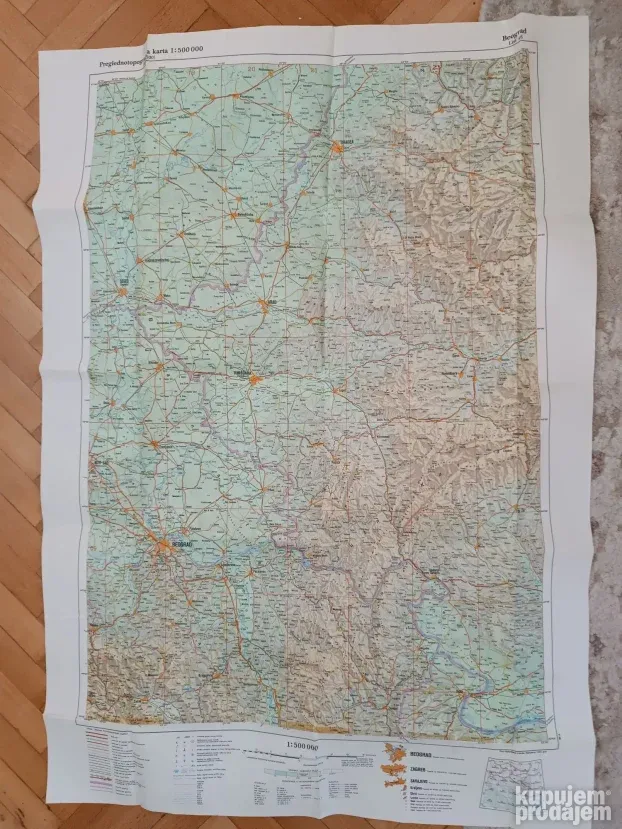 Stare karte SFRJ 1:500 000 6 karti - KupujemProdajem