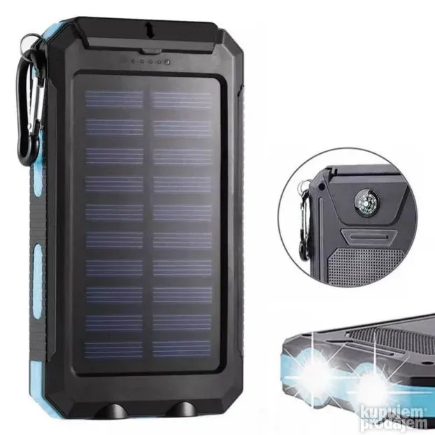 Solarna Power Bank baterija 12000mAh LED svetlo Gembird - KupujemProdajem