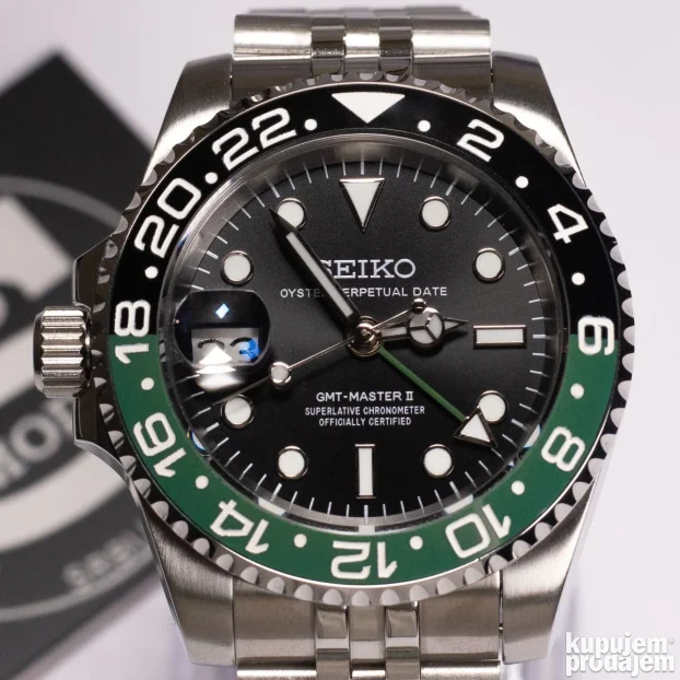 Seiko Mod Srbija GMT SPRITE LEFTY modifikacija 40mm - KupujemProdajem