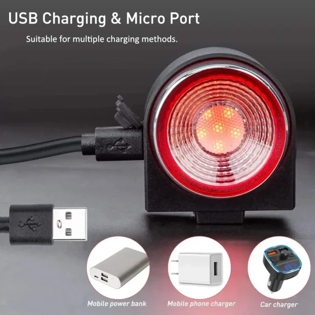 pametno USB zadnje svetlo sa alarmom i daljinskim upravljače ...