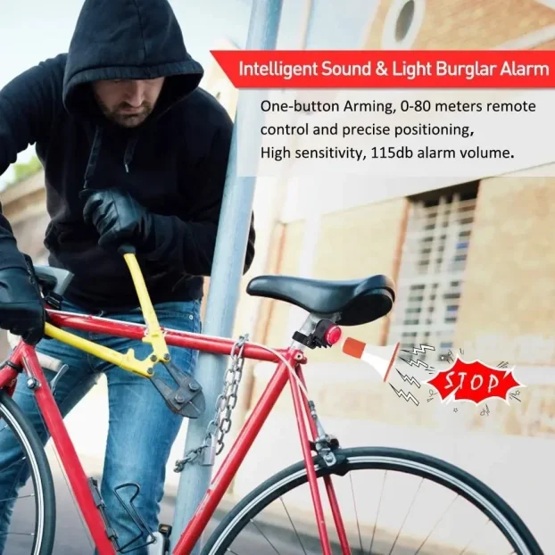 pametno USB zadnje svetlo sa alarmom i daljinskim upravljače ...