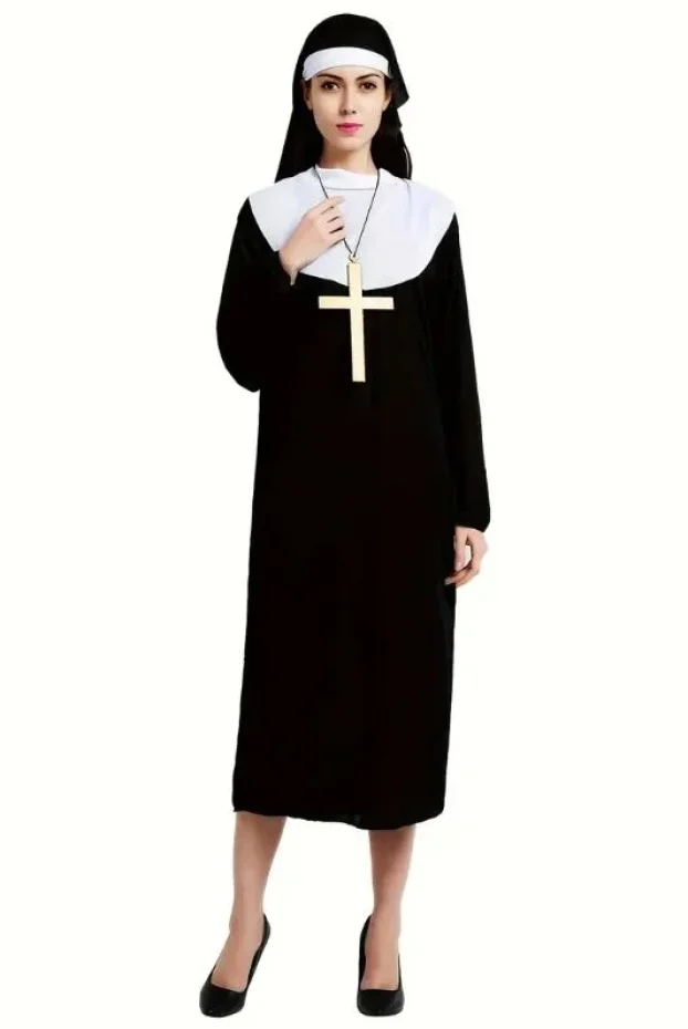 Opatica kostim za odrasle, vecu decu, noć veštica, smrt, duh ...