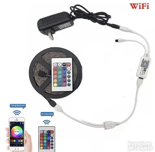 WIFI rgb Led Traka 10m za ambijentalno osvetljenje visebojna ...