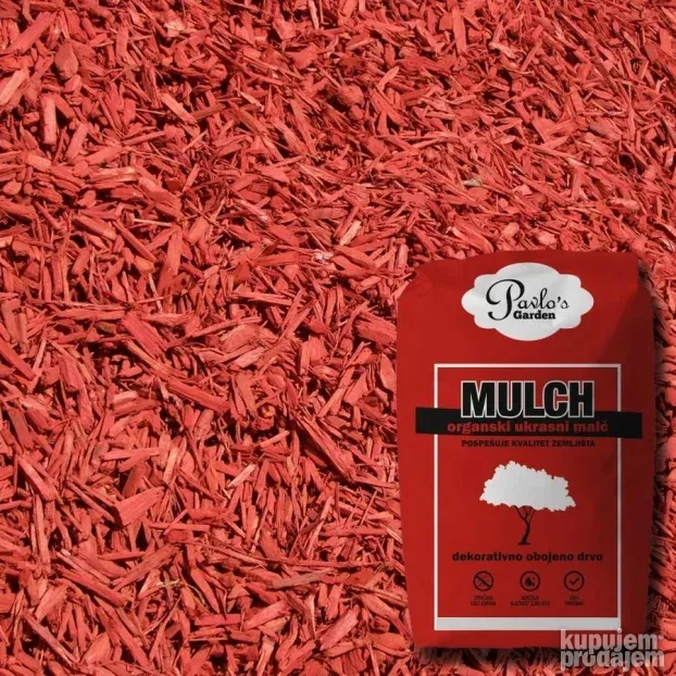 Dekorativni Malč (Mulch) - 50 litara crveni - KupujemProdajem