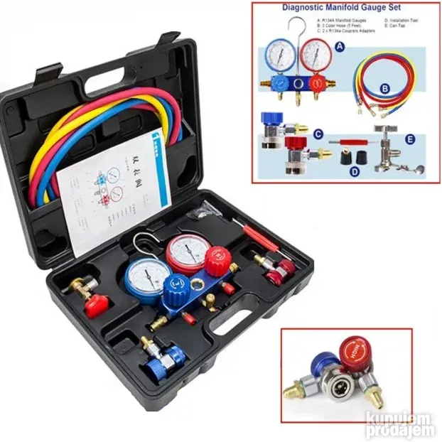 Alat za punjenje klima uredjaja manometri i creva za klime - KupujemProdajem