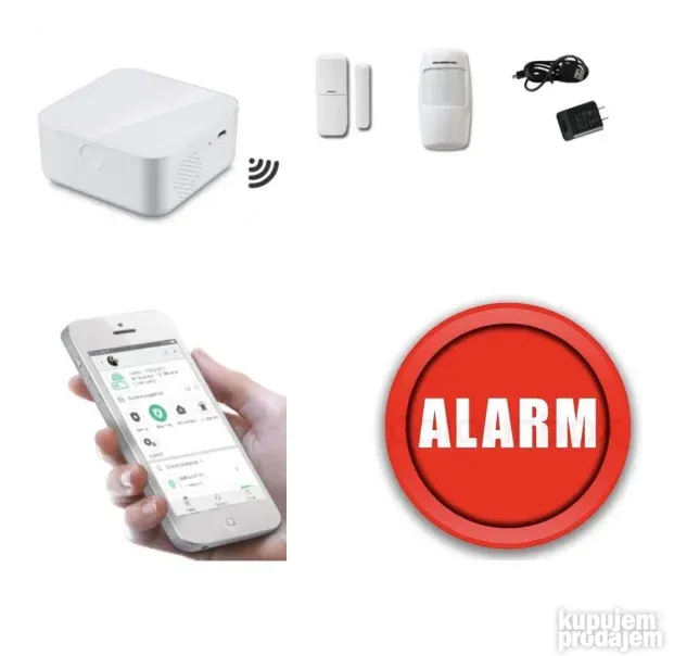 SMART ALARM alarmni bezicni sistem WIFI sa sirenom senzori ...