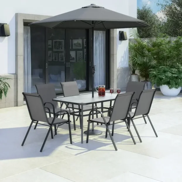Baštenski set 6 stolica i sto Bali, Crni - KupujemProdajem