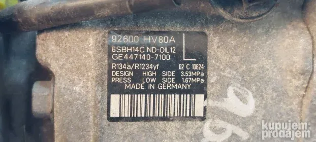 701003 Kompresor Klime Nissan Qashqai > 18-21 92600HV80A - KupujemProdajem
