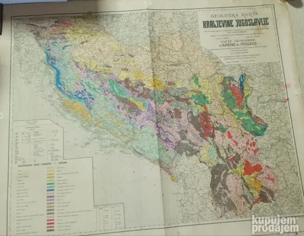 Geološka karta kraljevine Jugoslavije 1931 - KupujemProdajem