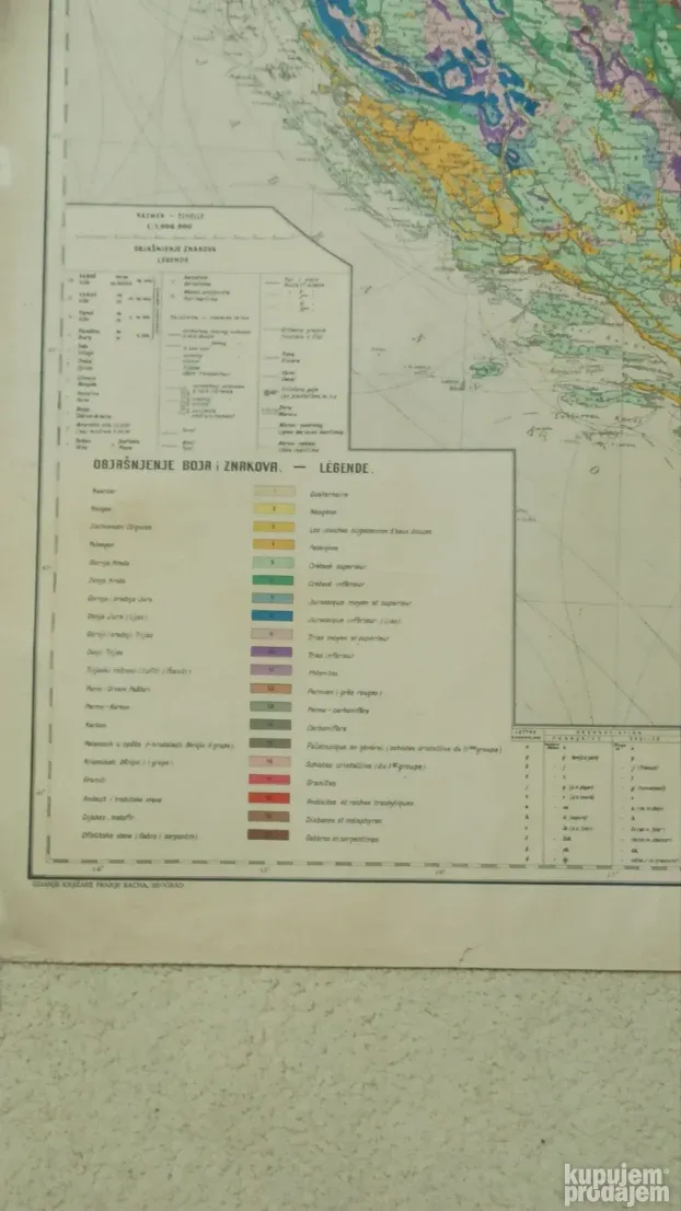 Geološka karta kraljevine Jugoslavije 1931 - KupujemProdajem