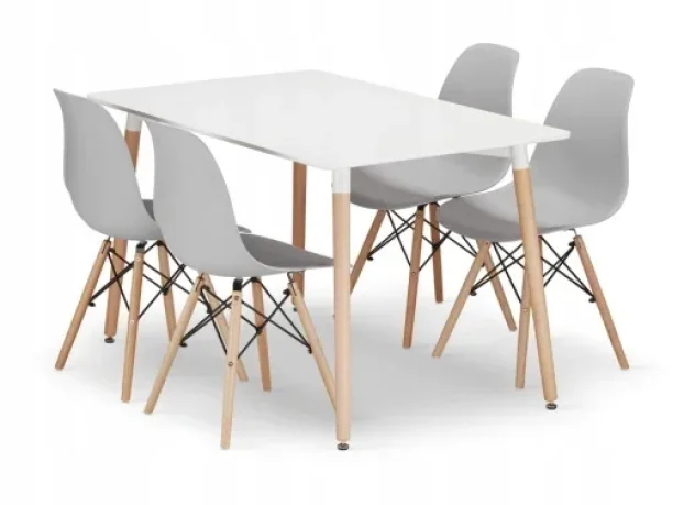 Milano sto 120x80 cm + Milano set 4 stolice svetlo siva - KupujemProdajem