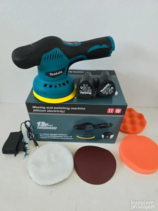 AKU Polir masina za poliranje Makita polirka 2 baterije 12V ...