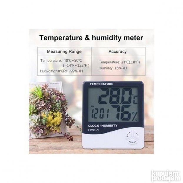 LCD elektronski merač temperature i vlažnosti Digitalni - KupujemProdajem