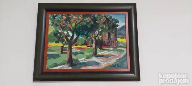 Slika ulje na platnu Seoski pejzaz Sukletovic 2003 - KupujemProdajem