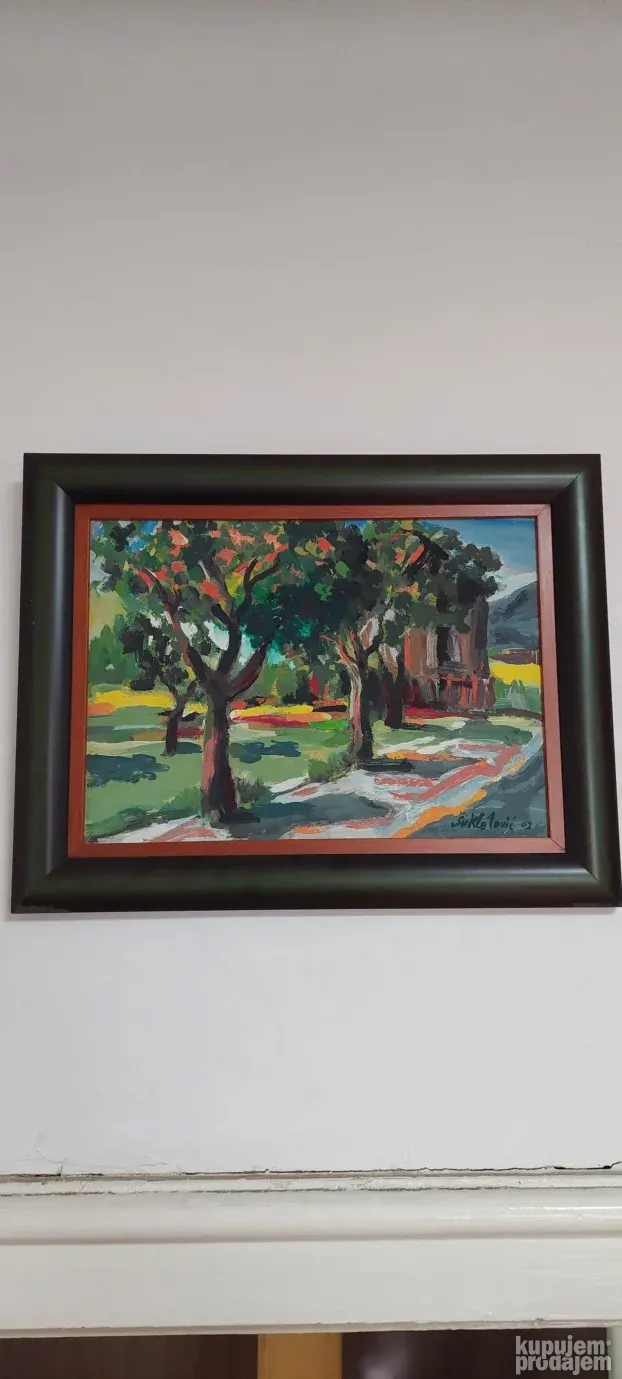 Slika ulje na platnu Seoski pejzaz Sukletovic 2003 - KupujemProdajem