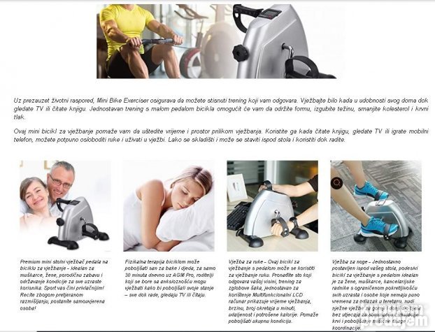 AGM mini bicikl za vježbanje, kućni fitnes bicikl za vježban ...