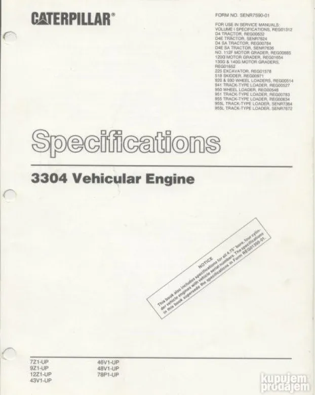 Cat 3304 motor Specifikacije i odrzavanje - KupujemProdajem