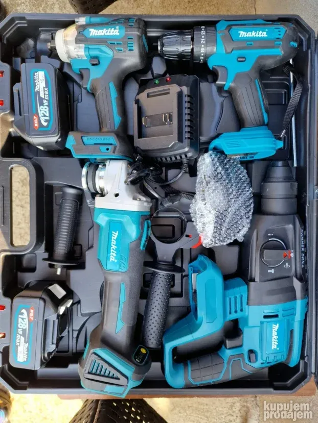 Makita AKU set Srafilica, Brusilica, Odvijac, Hilti set 4u1 ...