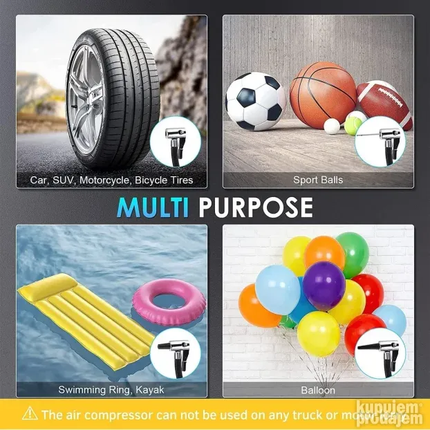 Digitalni kompresor za pumpanje guma za automobile 12V - KupujemProdajem