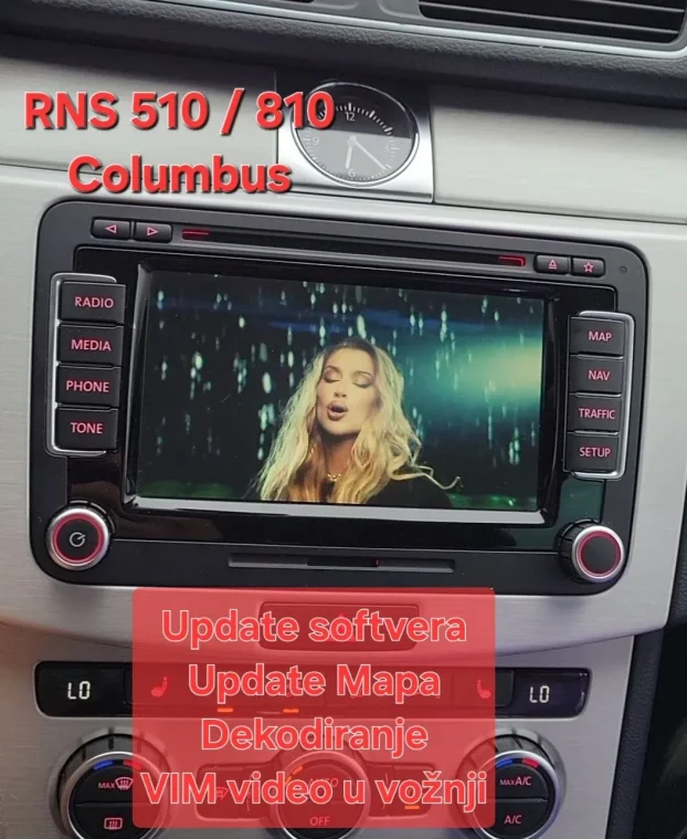 VW Skoda RNS 510 810 Columbus mape tipske medie dekodiranje ...