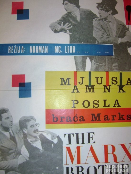 Filmski poster MAJMUNSKA POSLA 1931 Braca Marks - KupujemProdajem