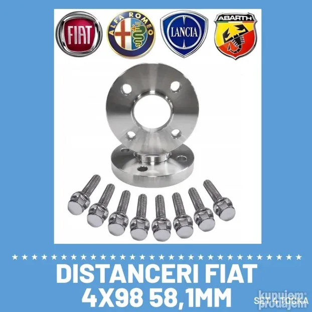 Distanceri 4x98 15/20mm - FIAT/LANCIA/ABARTH - Set 4 Točka ...