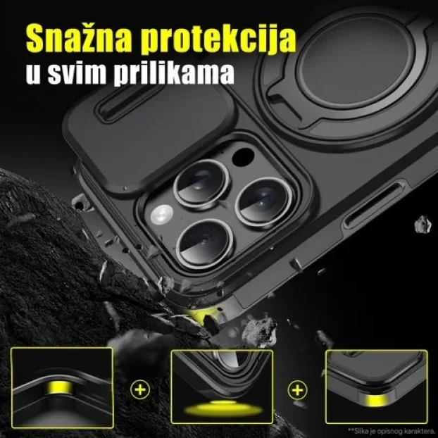 Maska CamShield Ring stand za Samsung Galaxy S24 Ultra plava ...