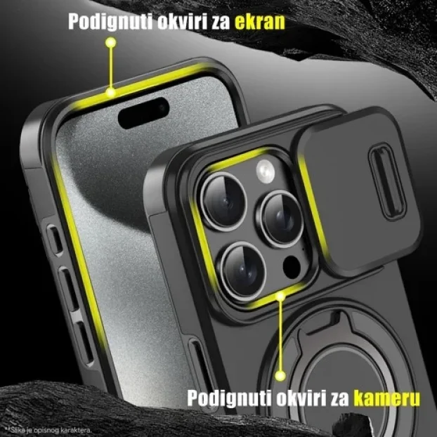 Maska CamShield Ring stand za Samsung Galaxy S24 Ultra plava ...