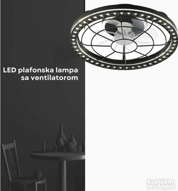 Led plafonski ventilator crni - KupujemProdajem