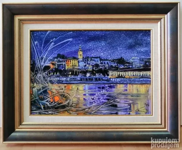 Beograd,Milan Đurić,ulje na platnu,uramljena - KupujemProdajem