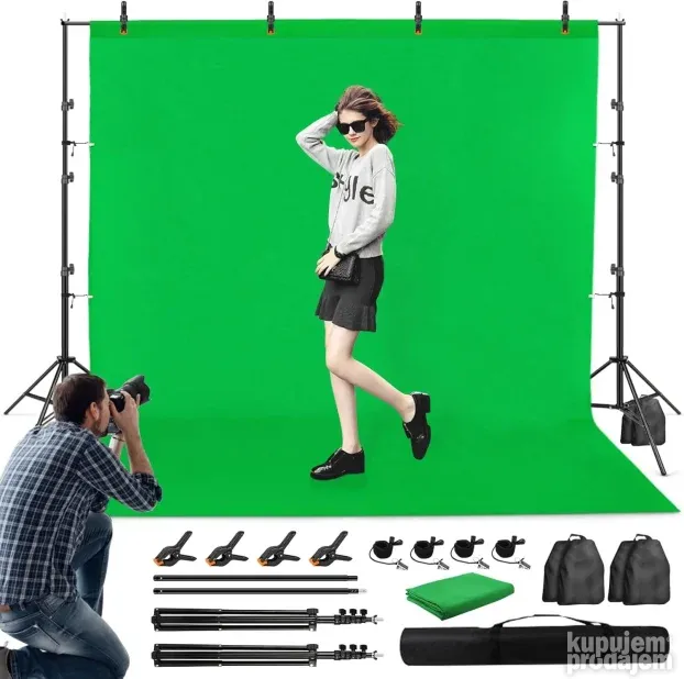 Green screen 2 x 3 m + oprema - KupujemProdajem