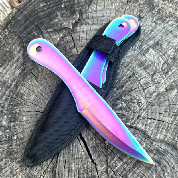 Set od 3 noža za bacanje - RAINBOW KNIVES, kameleon boja - KupujemProdajem