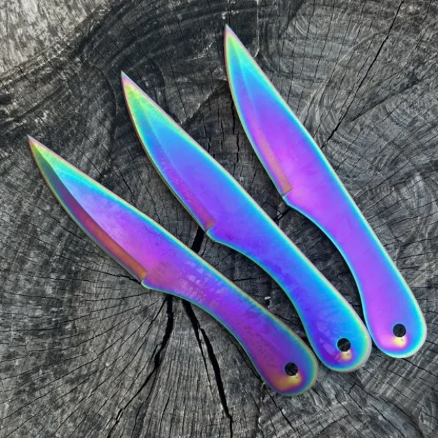 Set od 3 noža za bacanje - RAINBOW KNIVES, kameleon boja - KupujemProdajem