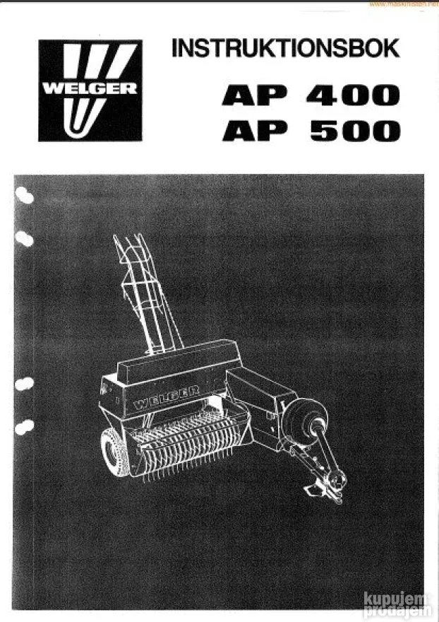 Servisno uputstvo Welger AP 400 500 - KupujemProdajem