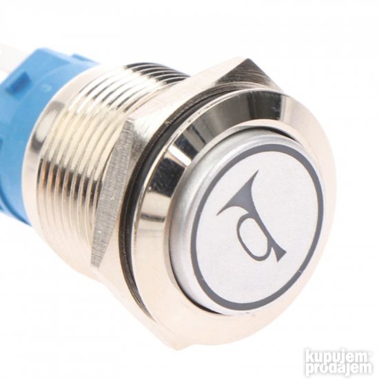 Metalno dugme prekidač taster sirene 19 mm 12V osvetljen - KupujemProdajem