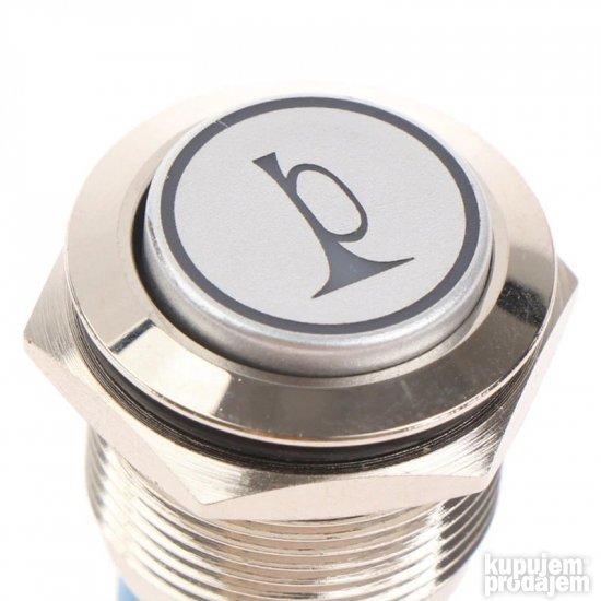 Metalno dugme prekidač taster sirene 19 mm 12V osvetljen - KupujemProdajem